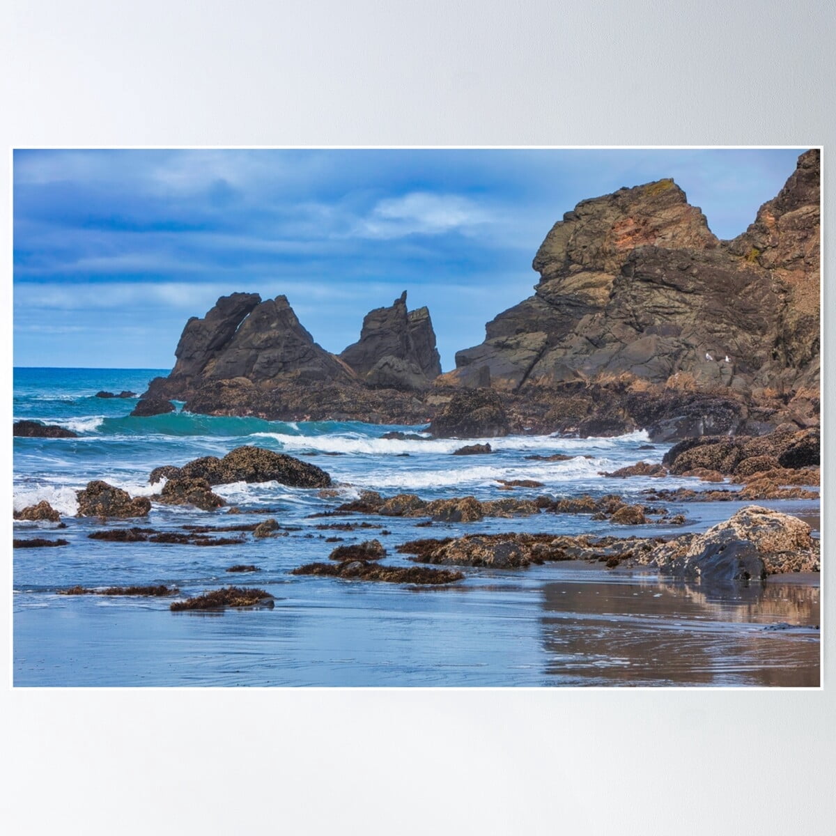 Arizona Beach Port Orford Oregon Rocks Coastal By Dam Creative Poster ...