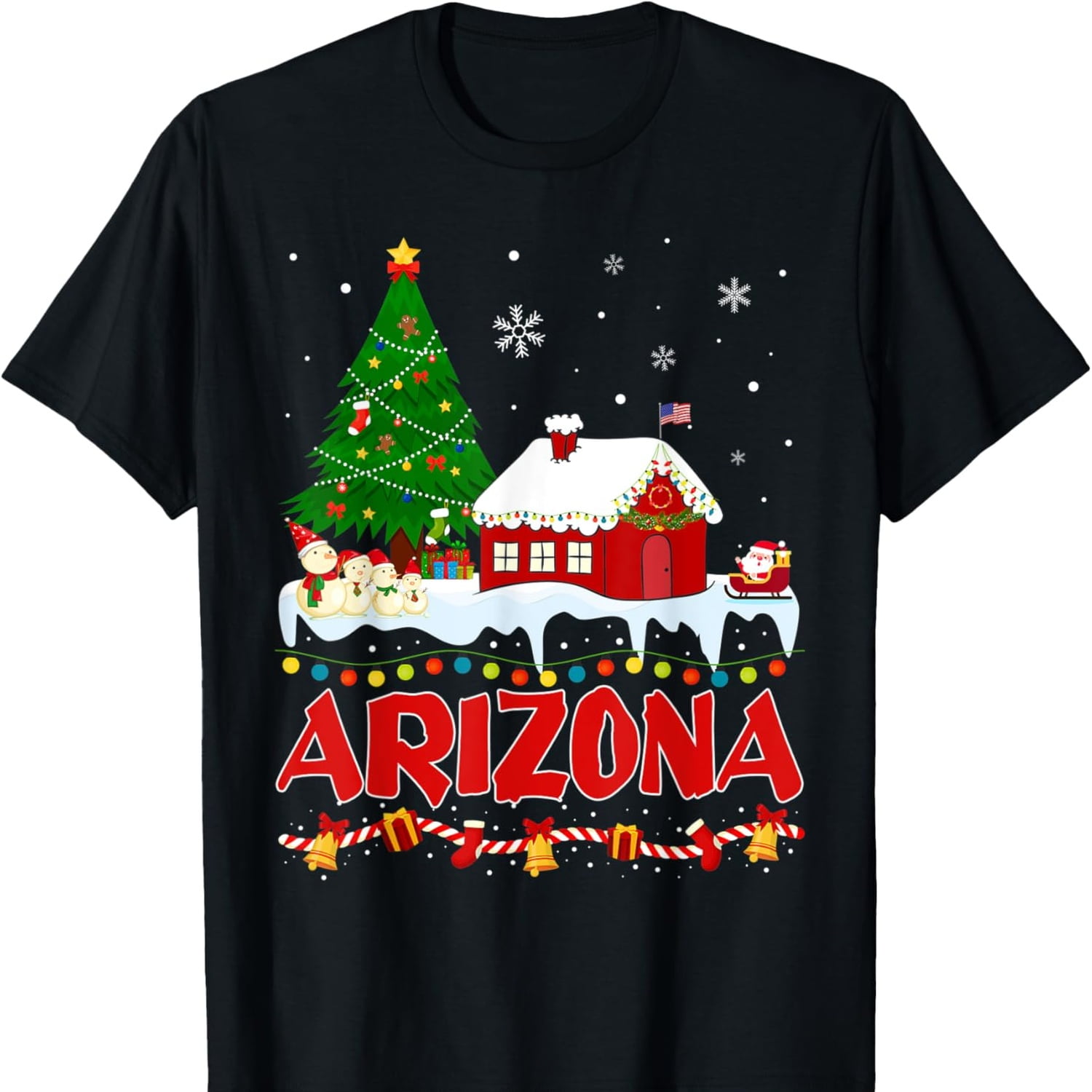 Arizona CH1Ristmas Tree Light Pyjama State of Arizona Santa T-S1Hirt ...