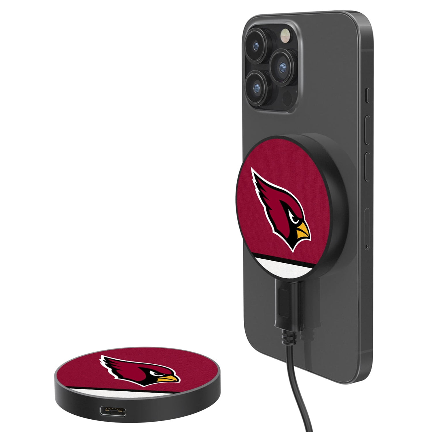 Arizona Cardinals 10-Watt Stripe Design Wireless Magnetic Charger ...