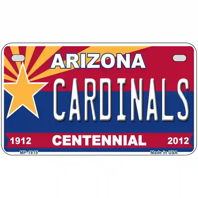 Arizona Centennial Cardinals Metal Novelty License Plate 7" x 4 ...