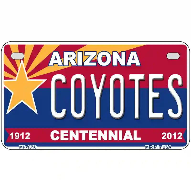 Arizona Centennial Coyotes Metal Novelty License Plate 7" x 4 ...