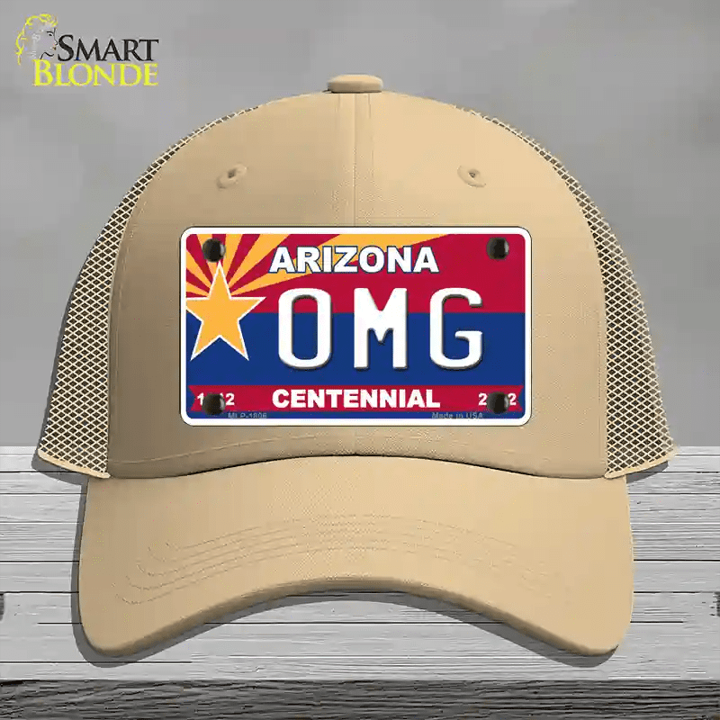 Arizona Centennial OMG Novelty License Plate Hat Mesh Khaki - Walmart.com