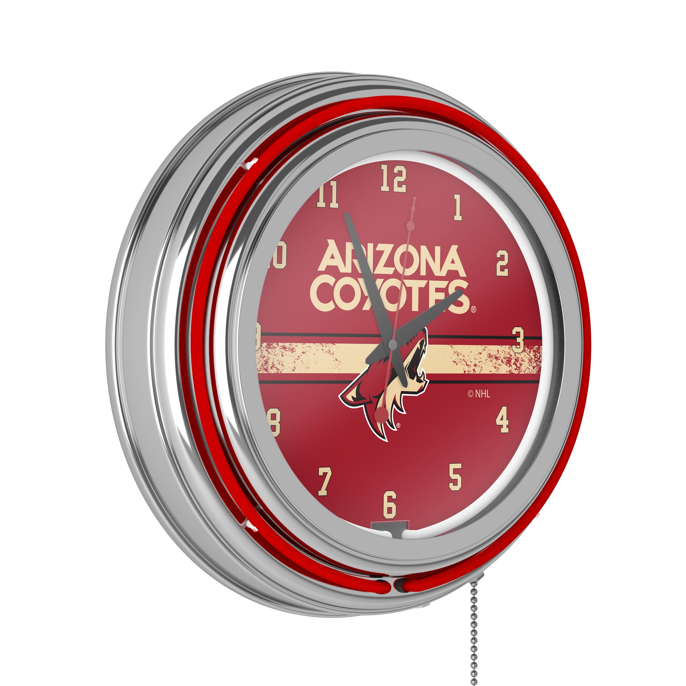 Arizona Coyotes Logo Retro Neon Analog Wall Clock with Pull Chain ...