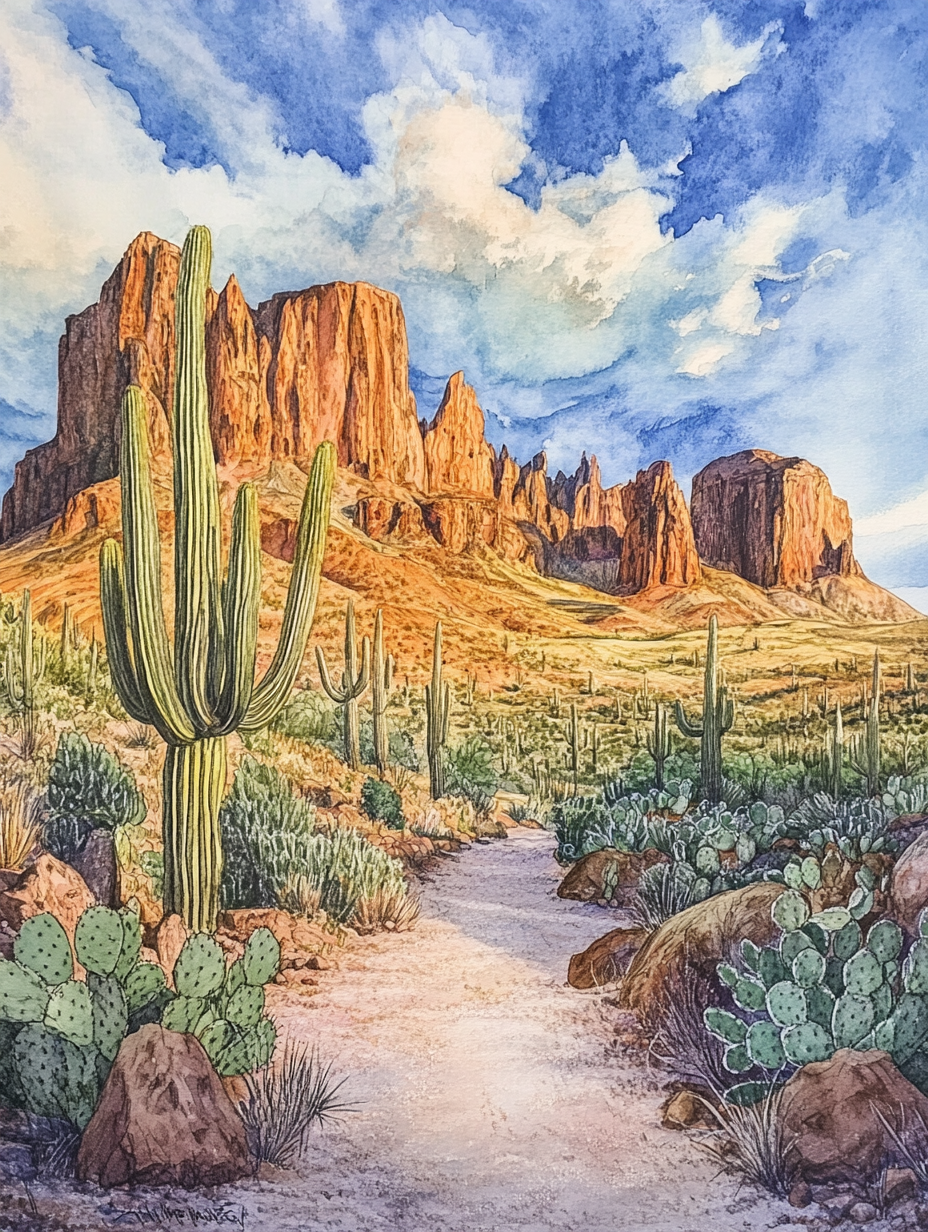 Arizona Desert Landscape Canvas Print/Wall Art， Perfect for Living Room ...