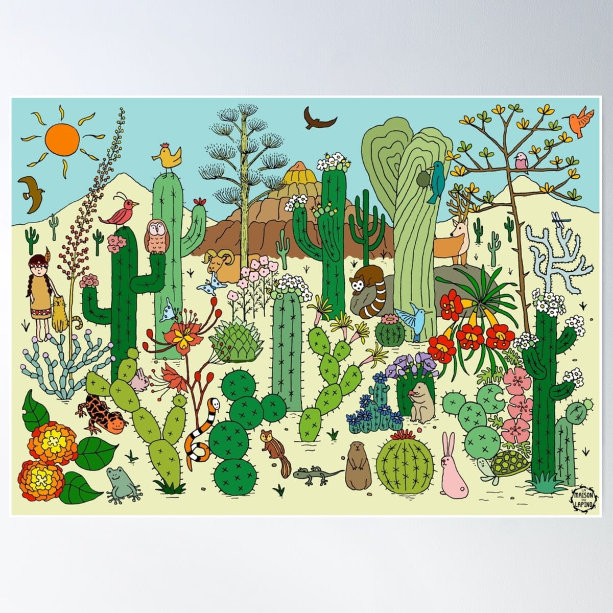 Arizona Desert Museum Poster Wall Art, Modern Wall Decor For Living Room Bedroom, 24x36 UNFRAMED ...