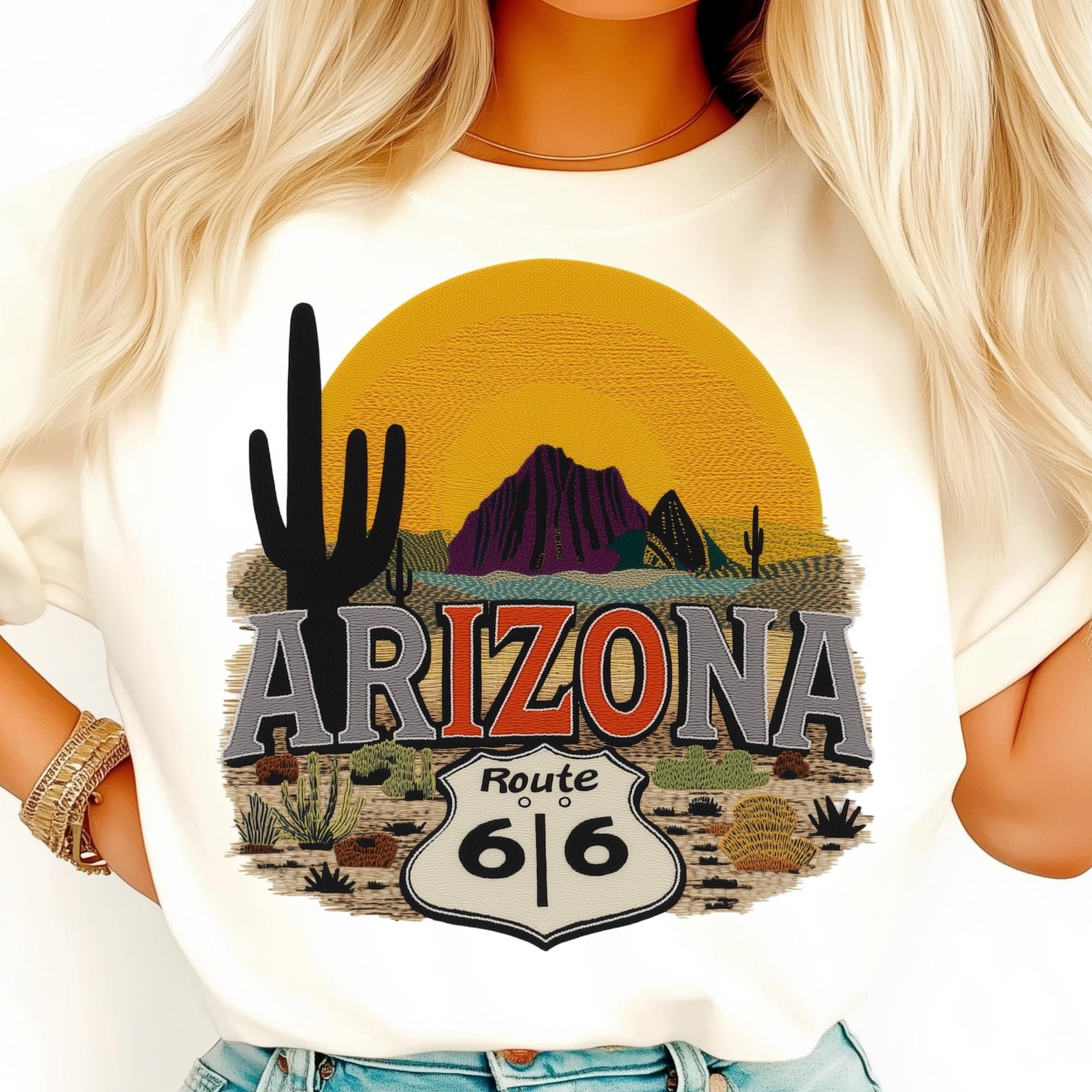 Arizona Desert Shirt, Route 66 Shirt, Cactus Sunset Tee, Western Travel ...