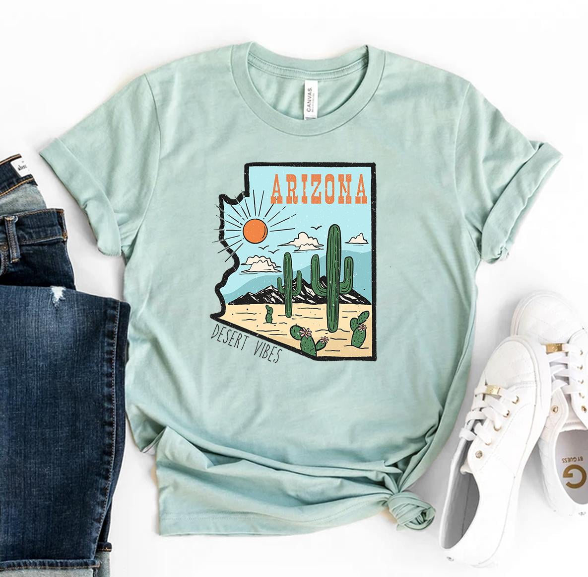 Arizona Desert Vibes T-shirt Adventure Top Cute Cactus Gift State Road ...