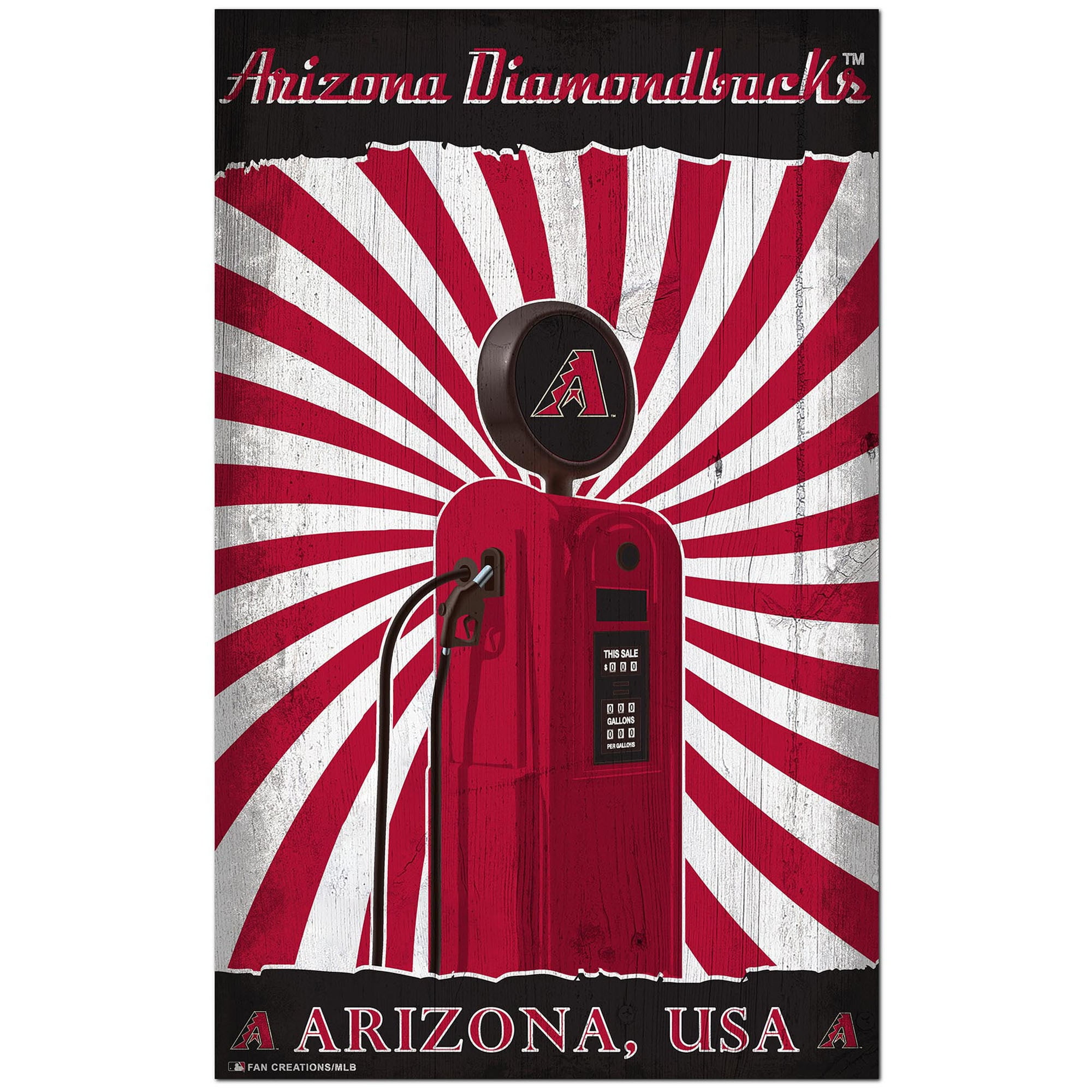 Arizona Diamondbacks 11'' x 19'' Retro Pump Location Sign - Walmart.com