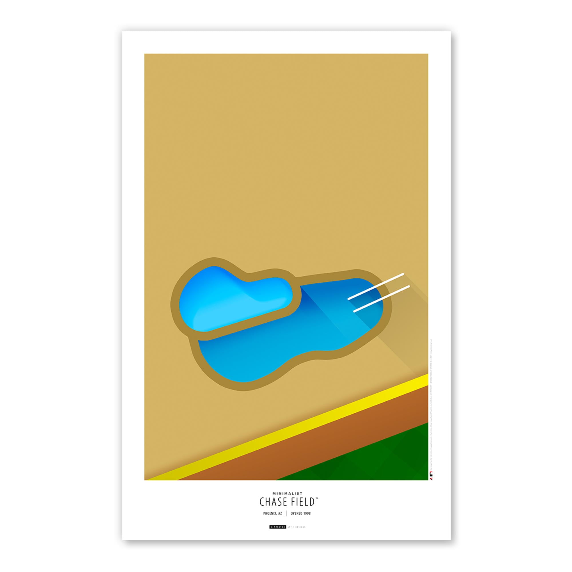 Arizona Diamondbacks Chase Field 11x17 Minimalist Poster Print ...