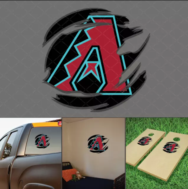Arizona Diamondbacks Distressed Scratched Decal, Ripped Tattered ...