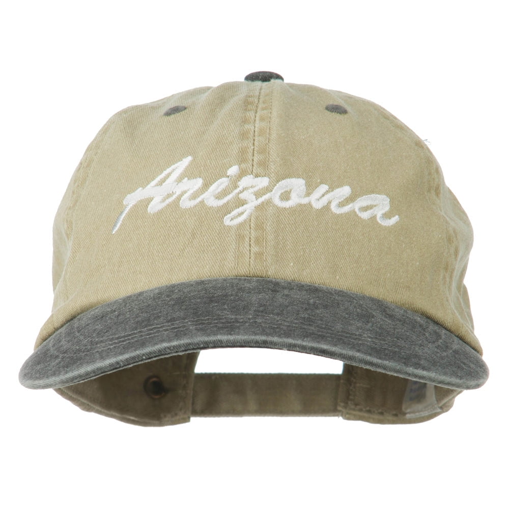 Arizona Embroidered Washed Cap - Khaki Black OSFM - Walmart.com