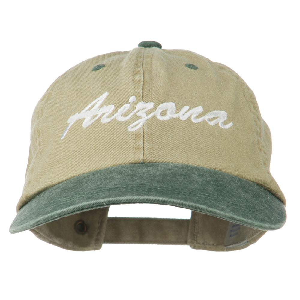 Arizona Embroidered Washed Cap - Khaki Green OSFM - Walmart.com