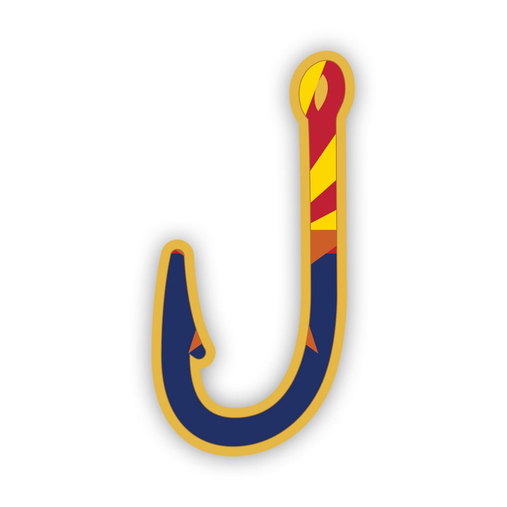 Arizona Fish Hook Sticker Decal - Self Adhesive Vinyl - Weatherproof ...