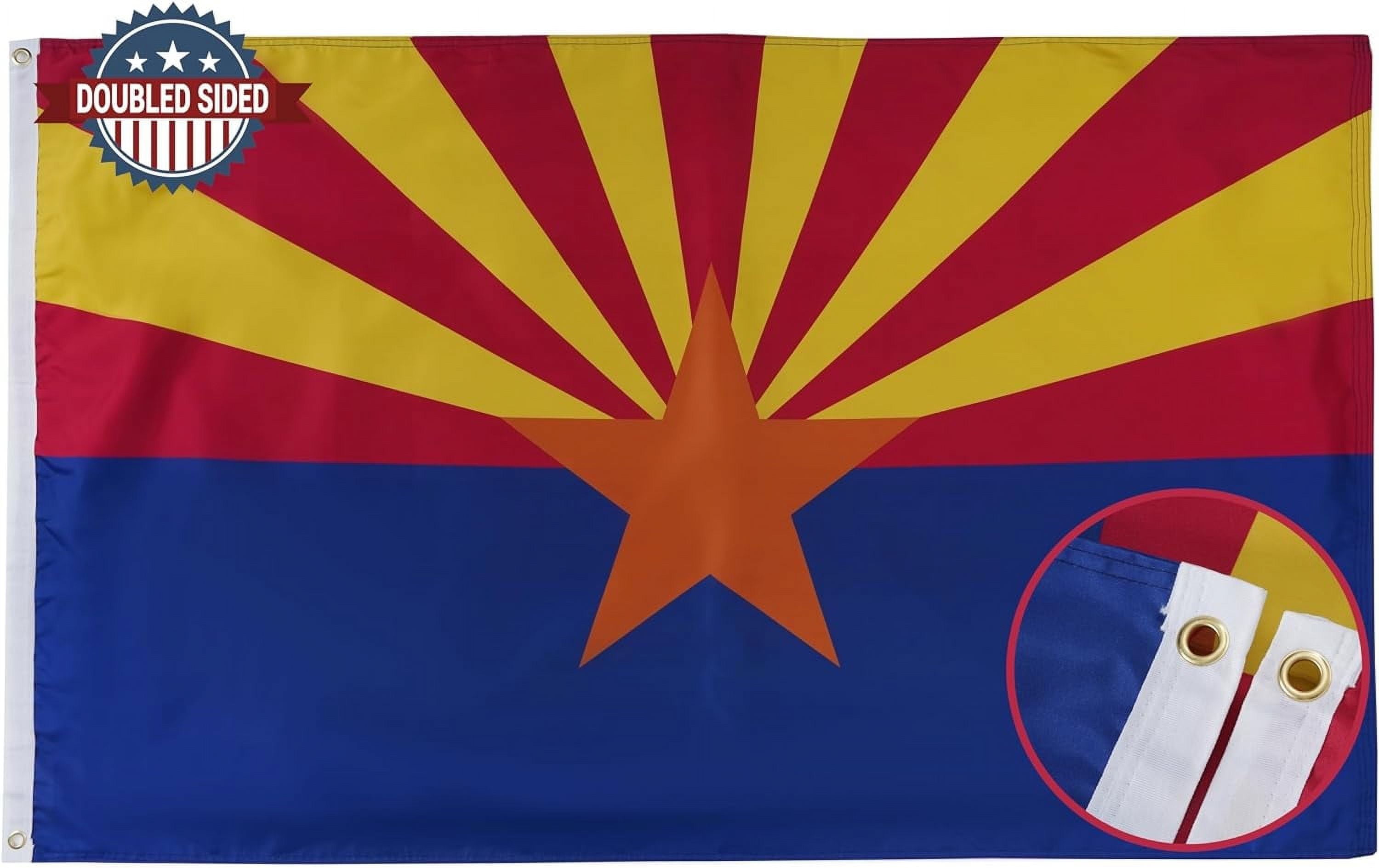 Arizona Flag 3x5 Double Sided and 3 Ply Arizona State Flags Heavy Duty ...
