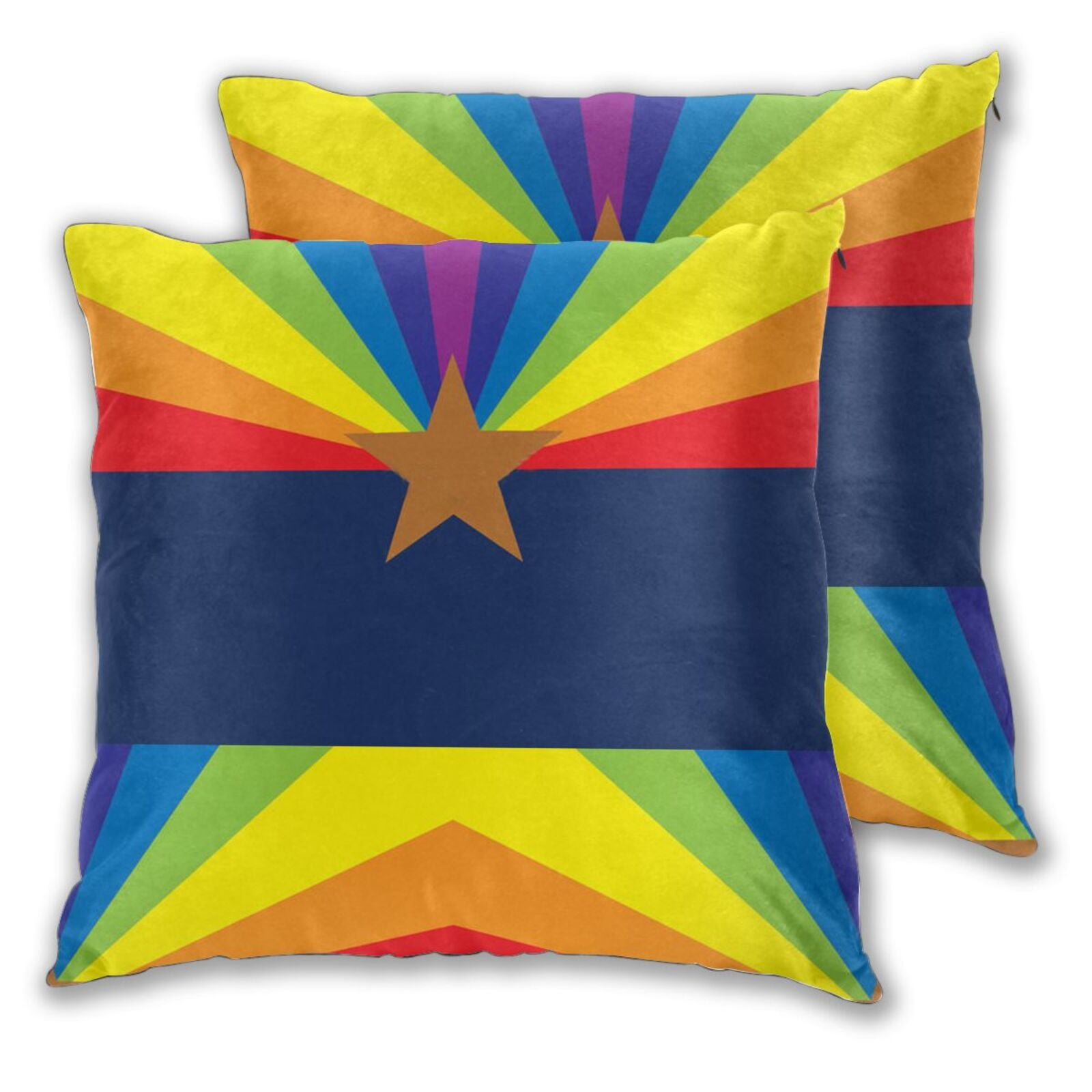 Arizona Flag Gay Pride Couch Square Decorative Throw Pillow Covers Set ...