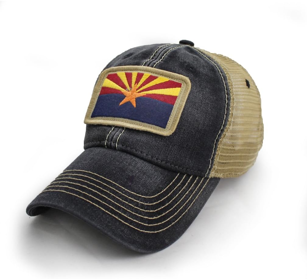 Arizona Flag Patch Trucker Hat, Black Unisex - Walmart.com