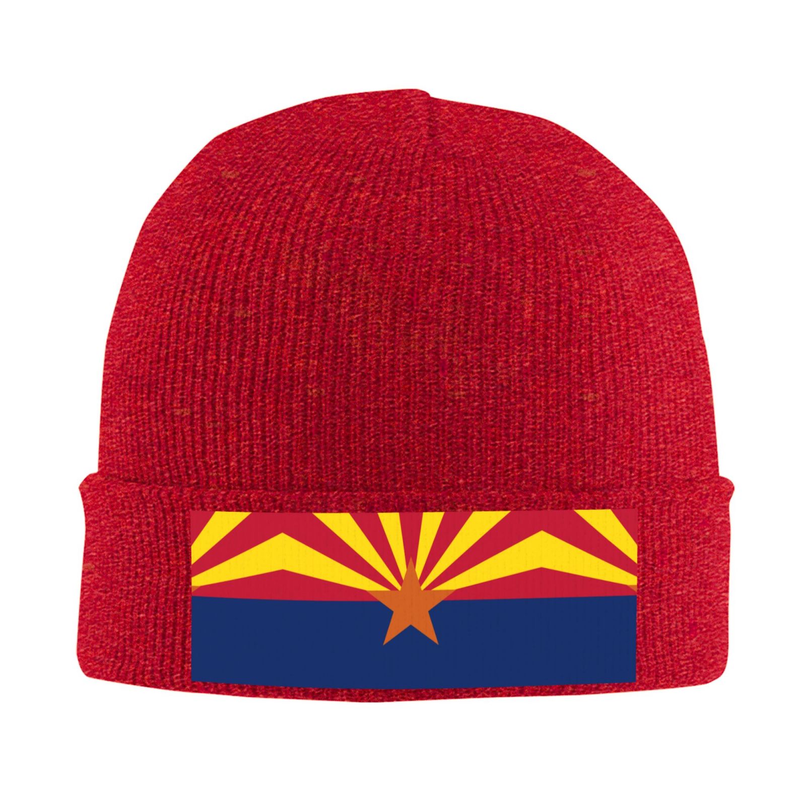 Arizona Flag Winter Beanie Hats for Men Women Warm Cozy Knitted Cuffed ...
