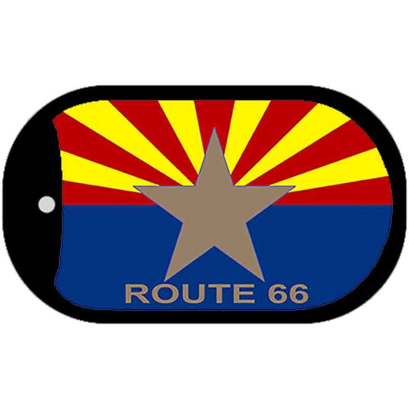 Arizona Flag with Route 66 Novelty Metal Dog Tag Necklace DT-3574 2" x ...