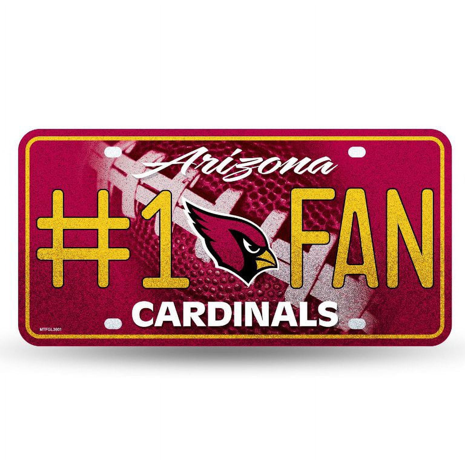 Arizona Football Cardinals #1 Fan Sparkly Glitter Look License Plate ...
