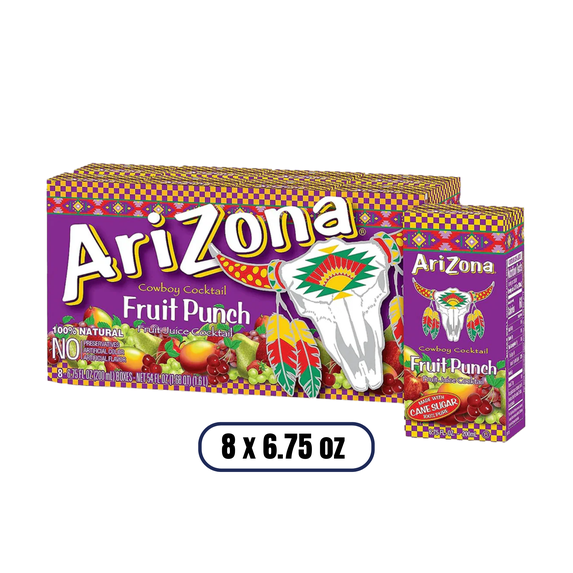 Arizona Fruit Punch Juice Box, 6.75 oz, 8 Pack - Walmart.com