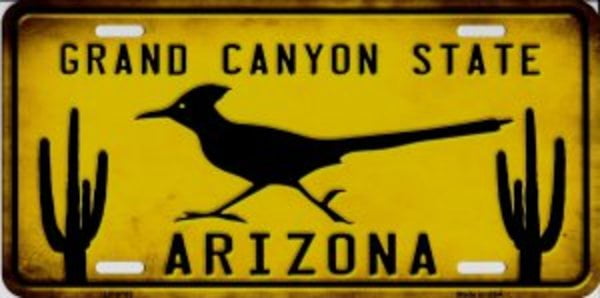 Arizona Grand Canyon State Roadrunner Metal License Plate - Walmart.com