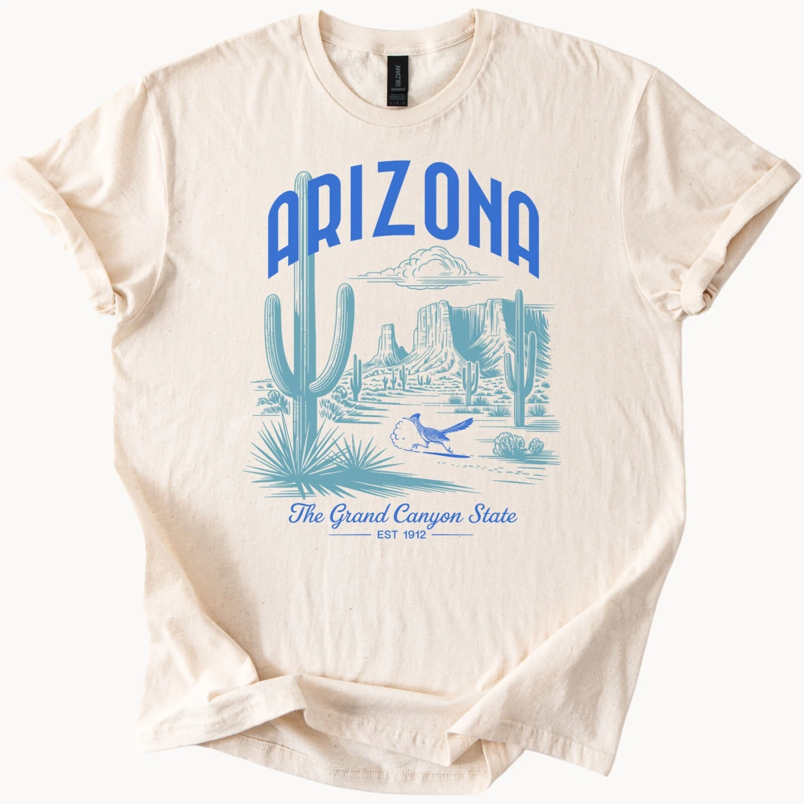 Arizona Graphic T Shirt Grand Canyon State Cactus Desert Roadrunner Tee ...