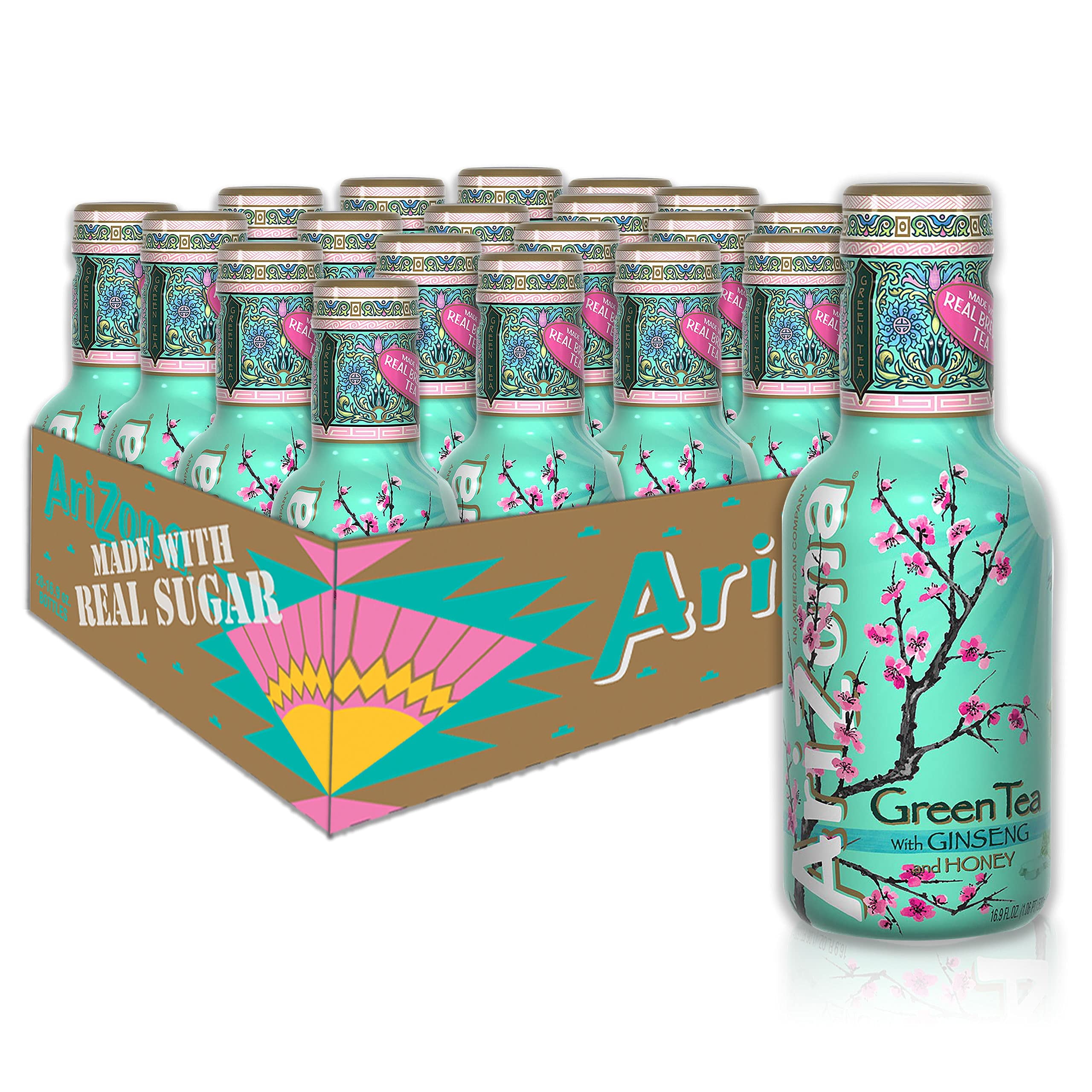 AriZona Green Tea with Ginseng and Honey, Kosher, 16.9 Fl Oz, Pack of ...