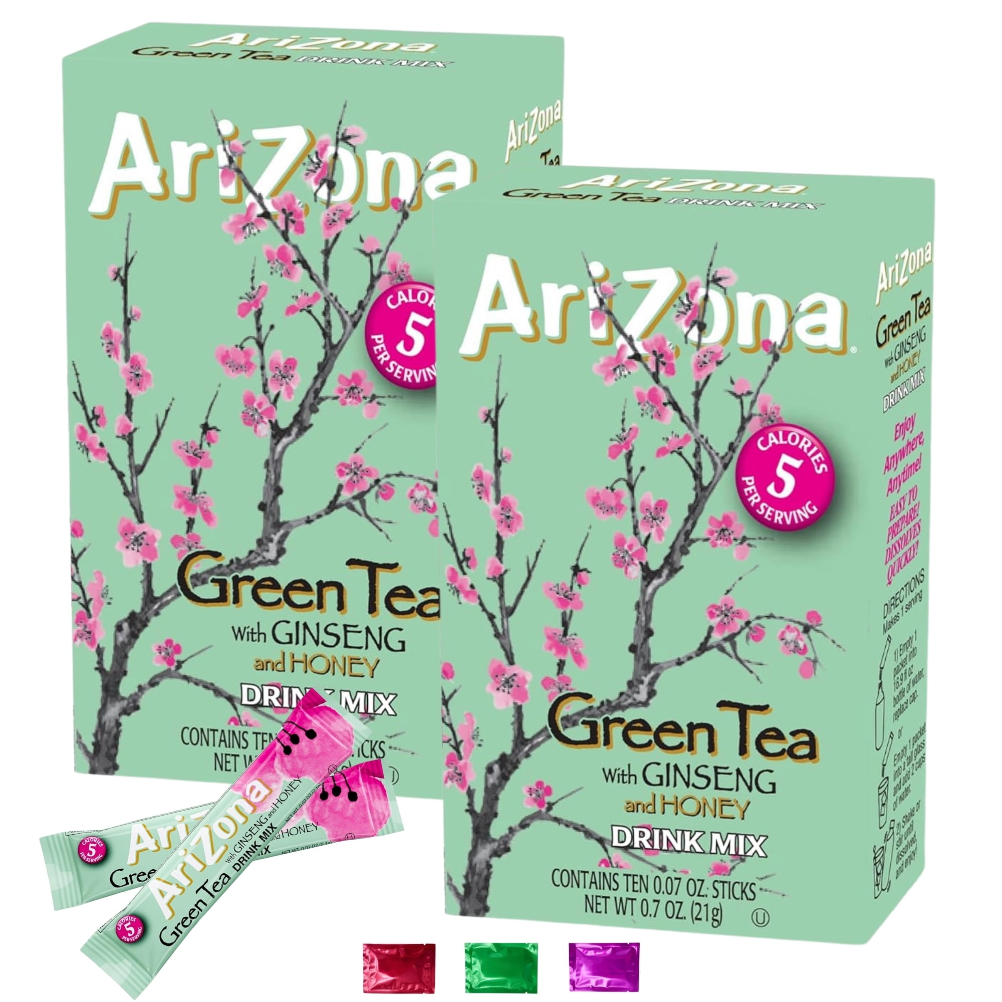 Arizona Green Tea with Ginseng and Honey Powdered Drink Mix 20 Packets ...