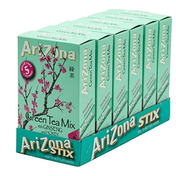 AriZona Green Tea with Ginseng Iced Tea Stix, 10ct Packets, Pack of 6 ...