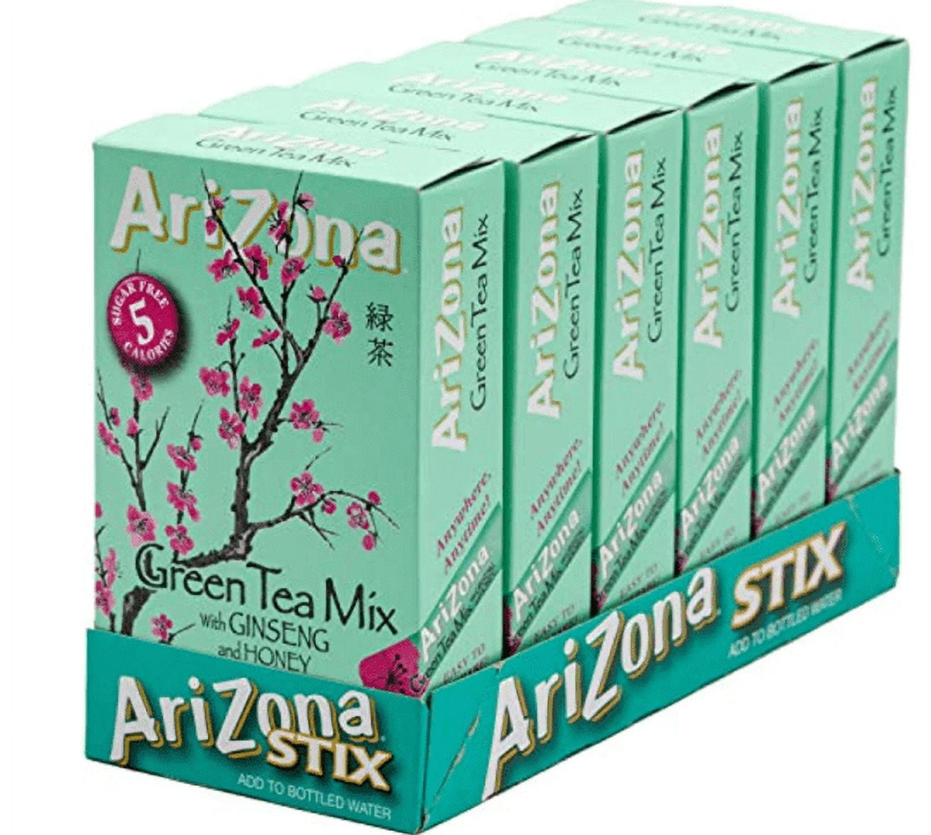 Arizona Zero Sugar Green Tea with Ginseng Iced Tea Stix, Low Calorie ...