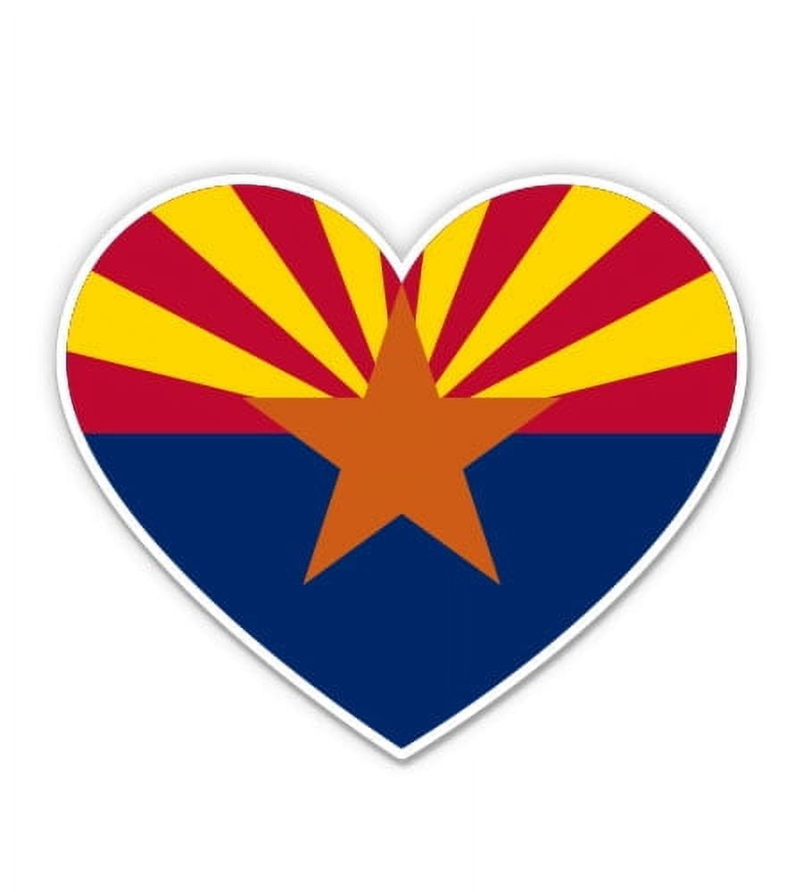 Arizona Heart State Flag - 8" Vinyl Sticker - For Car Laptop I-Pad ...