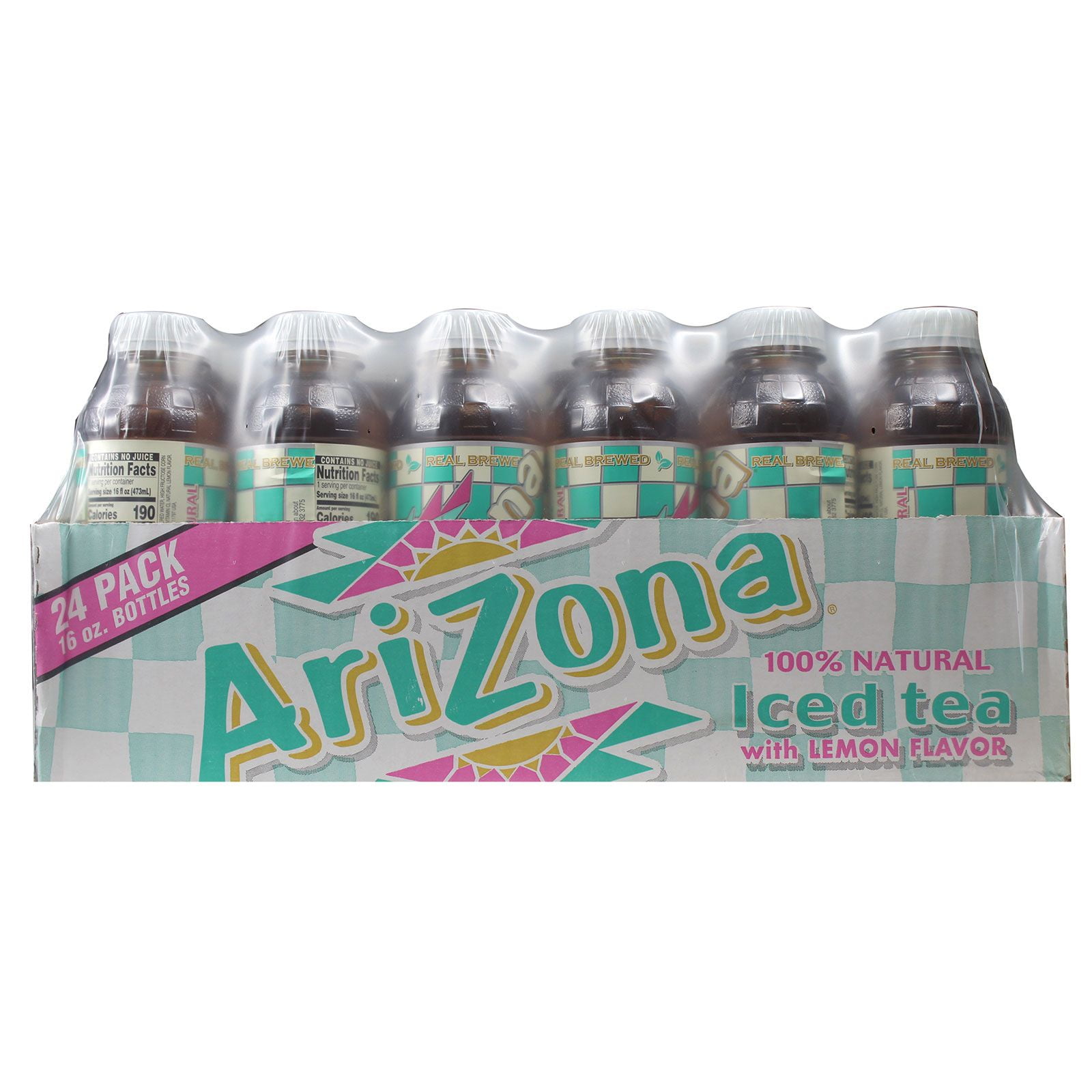 AriZona Lemon Tea, 24 Pk., 16 oz Bottles, Real Black Tea and Lemon ...