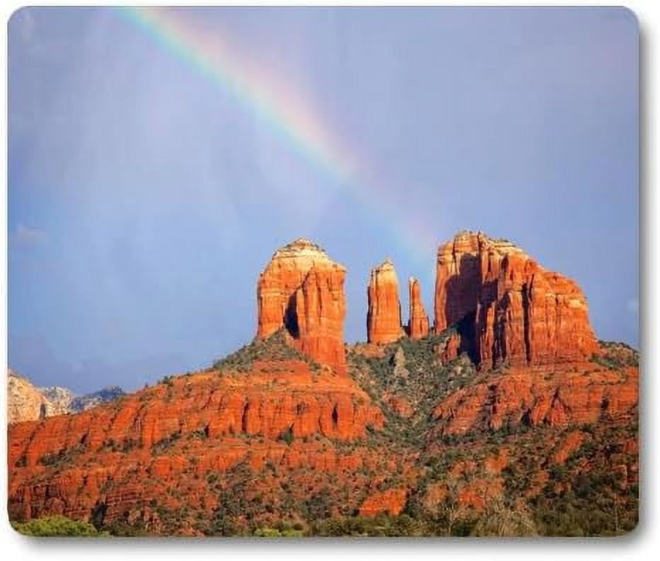 Arizona Landscape Rainbow Above Grand Canyon Mountains National Park ...