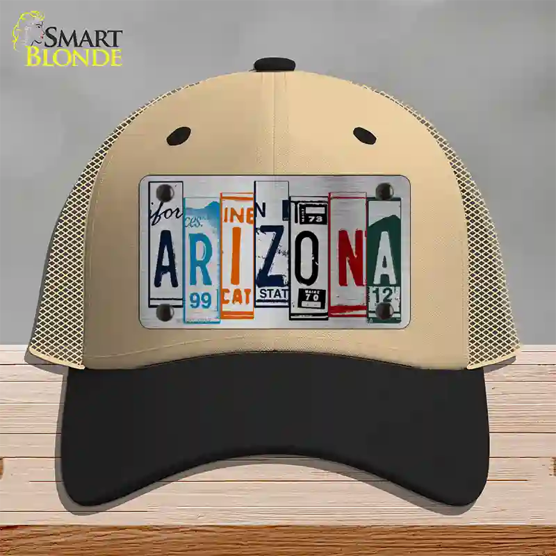 Arizona License Plate Art Novelty License Plate Hat Mesh Khaki|Black ...