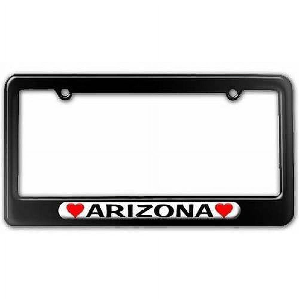 Arizona Love with Hearts License Plate Tag Frame, Black Color - Walmart.com