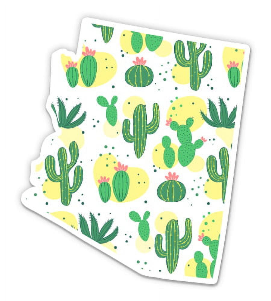 Arizona Map Cactus Pattern - 8" Vinyl Sticker - For Car Laptop I-Pad ...