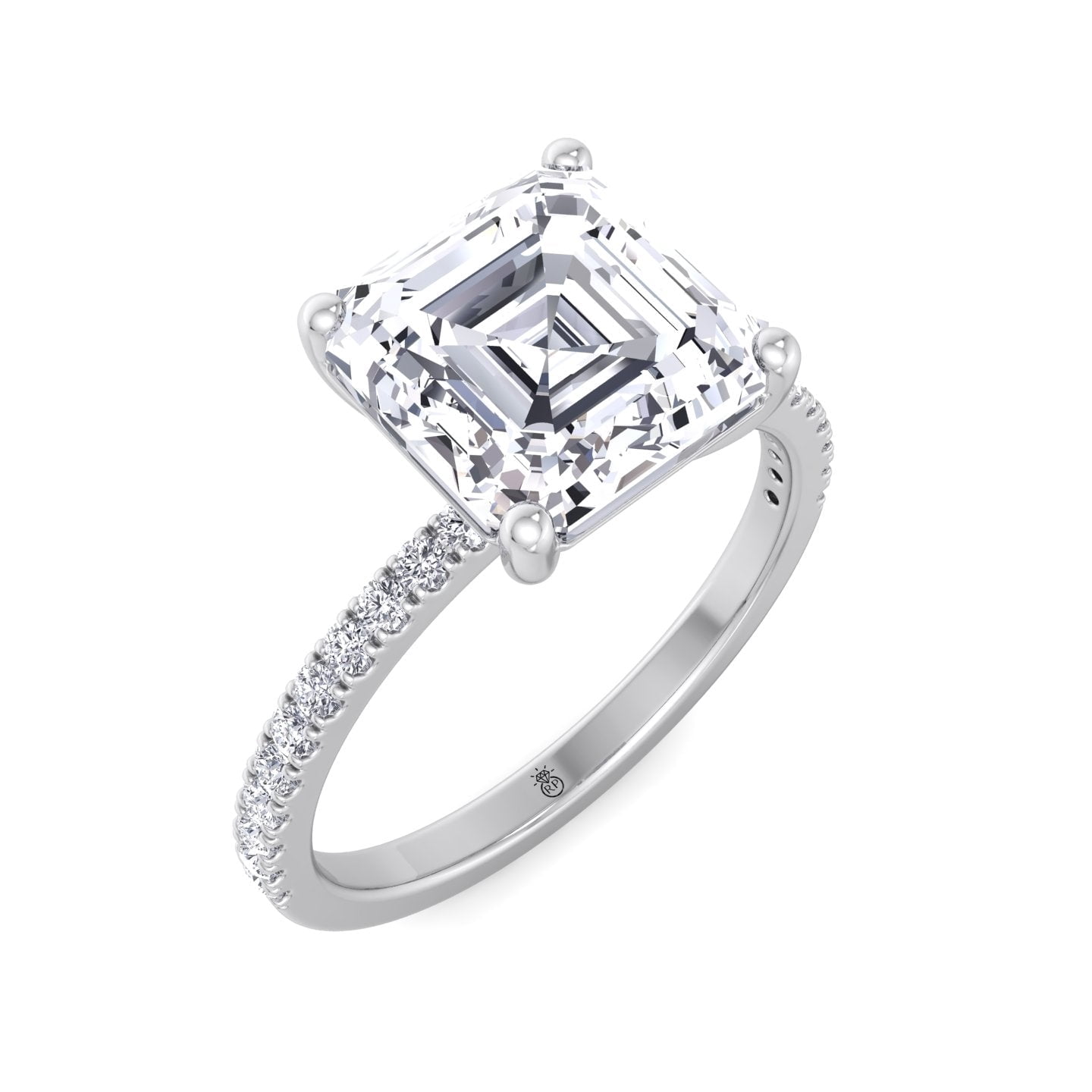 Arizona - Moissanite Asscher Cut Lab Diamond Dainty Engagement Ring ...