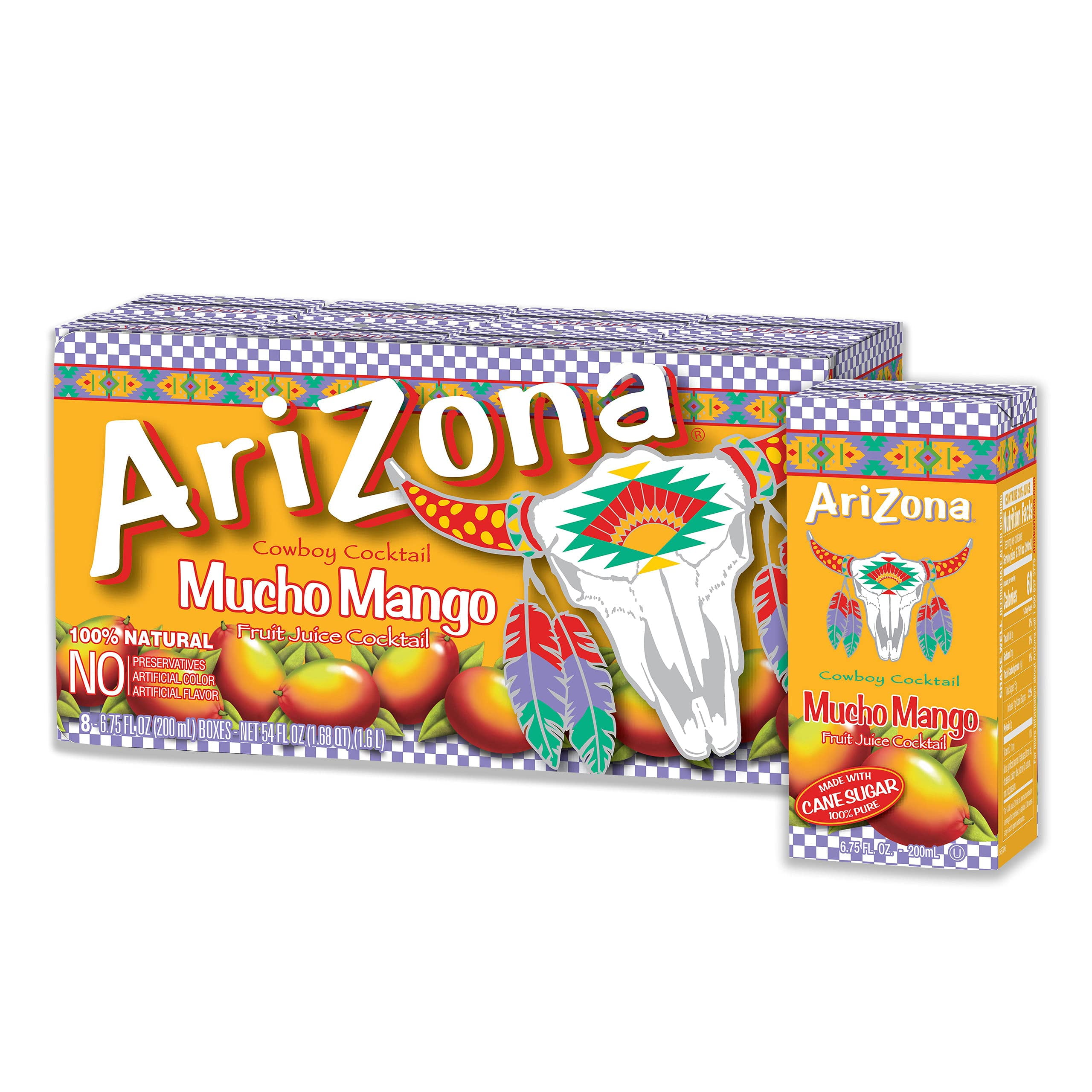 AriZona Mucho Mango Drink, 6.75 Fl Oz, Tetra Box, Pack Of 32, Tropical ...