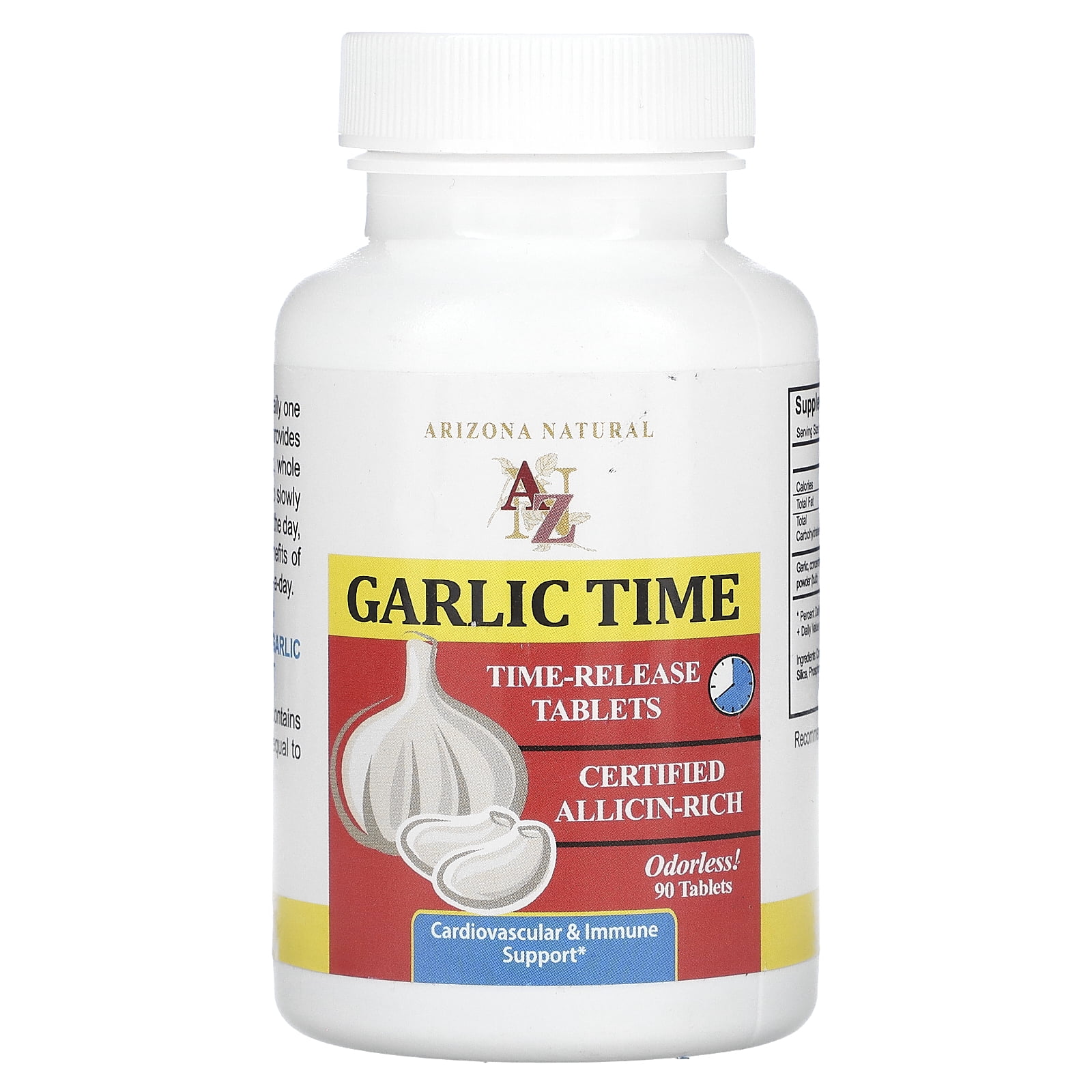Arizona Natural Garlic Time, 600 mg, 90 Tablets - Walmart.com