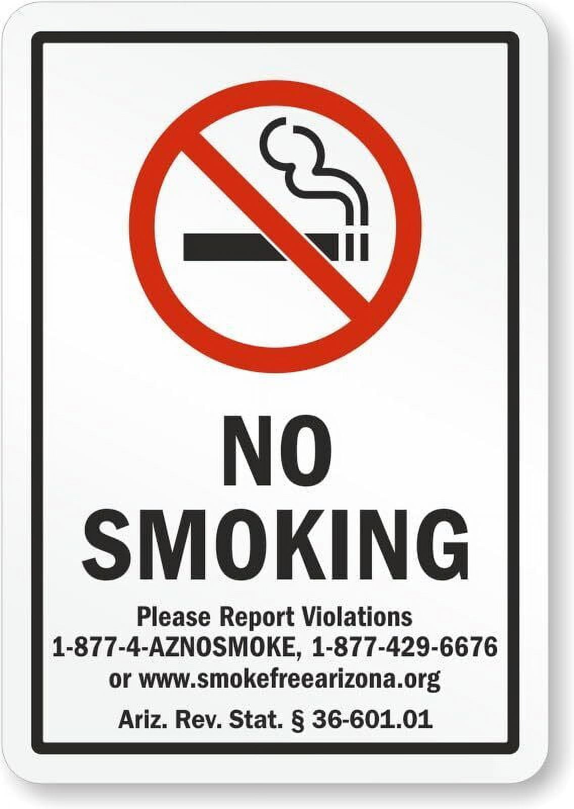 Arizona No Smoking Weatherproof Metal Aluminum Sign SIZE: 12" x 16 ...