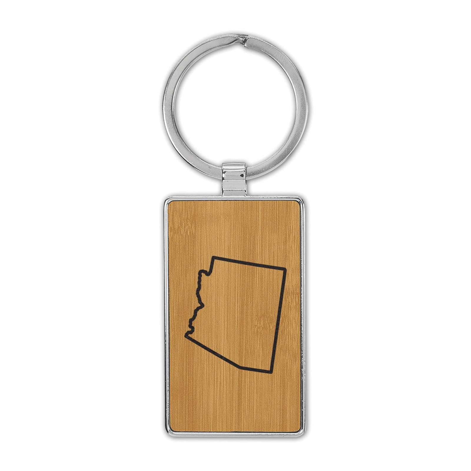 Arizona Outline Premium Leatherette Keychain az - Bamboo - Walmart.com