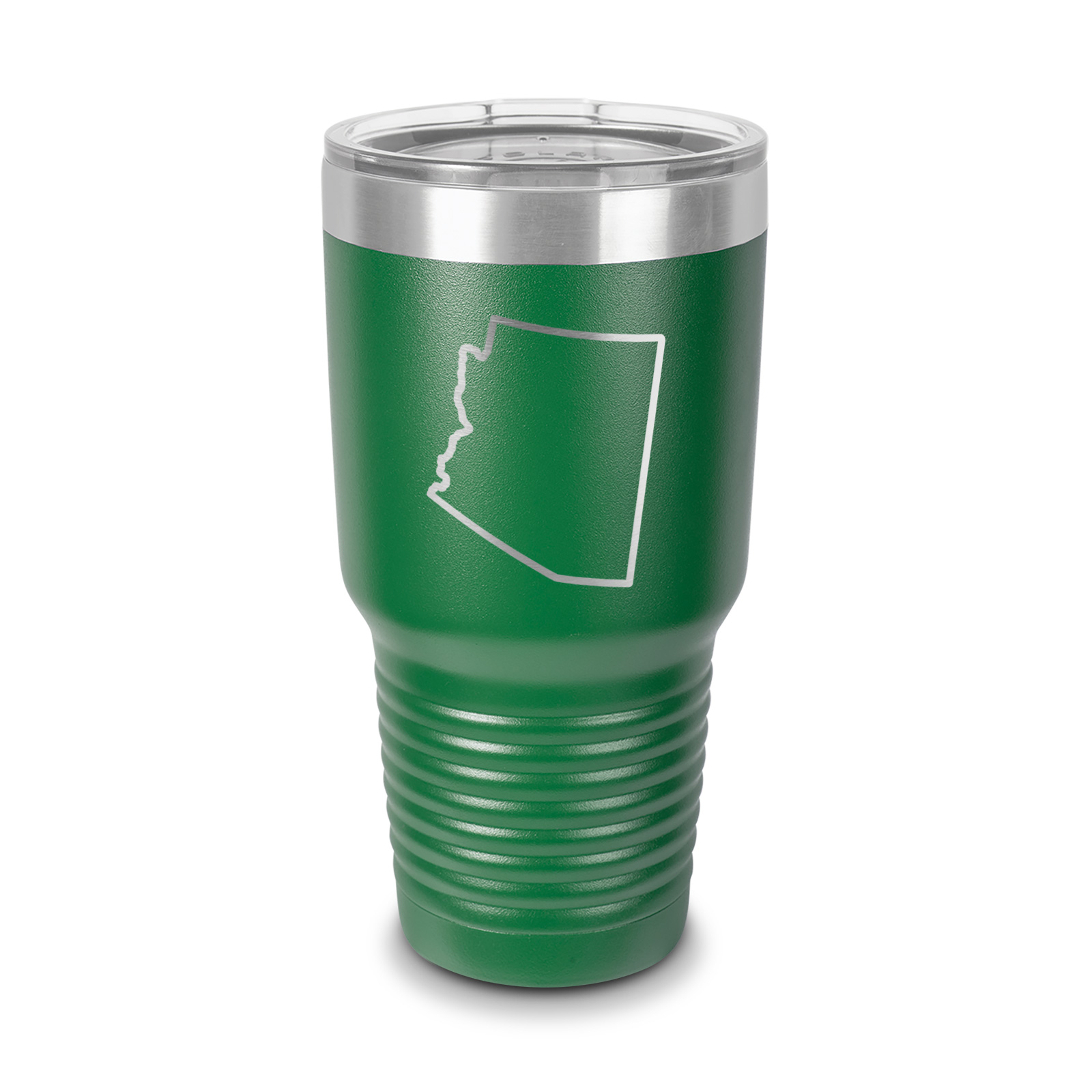 Arizona Outline Tumbler 30 oz - Laser Engraved w/ Clear Lid - Stainless ...