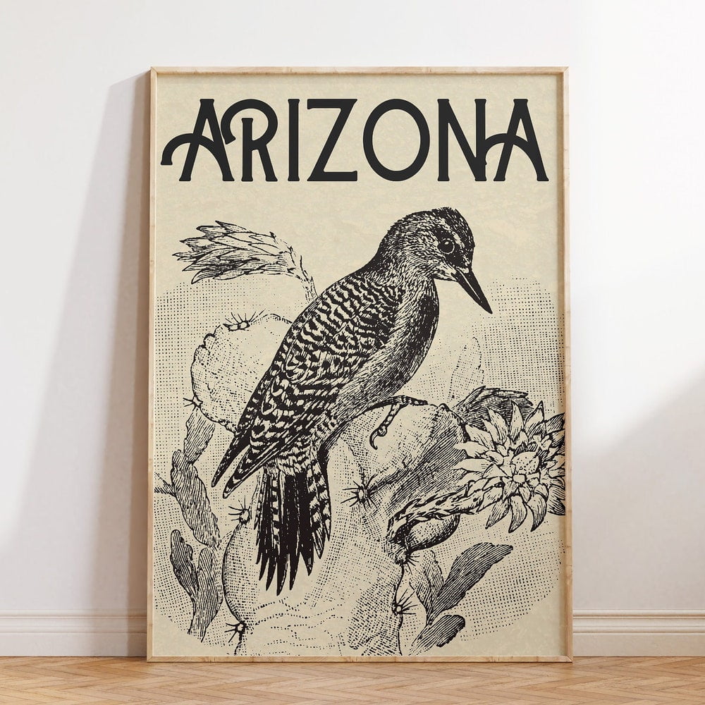 Arizona Poster Arizona Wall Art Vintage Wall Art Arizona Art Print ...