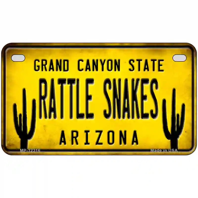 Arizona Rattle Snakes Novelty Metal License Plate 7" x 4" Motorcycle ...