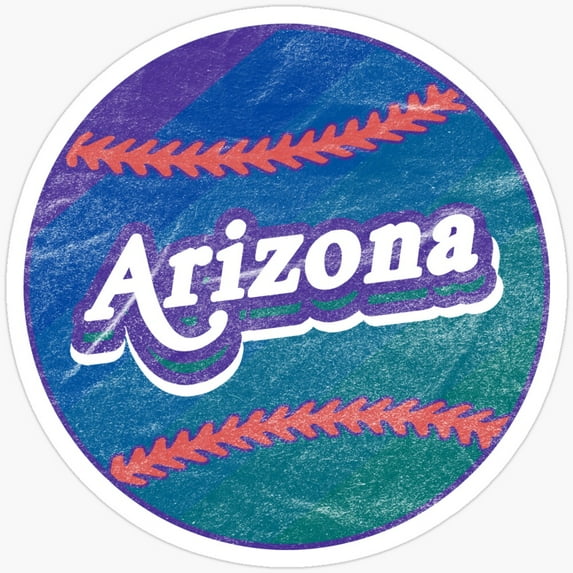 Arizona Retro Baseball Sticker Phone Decal Water Bottle Stickers Car ...