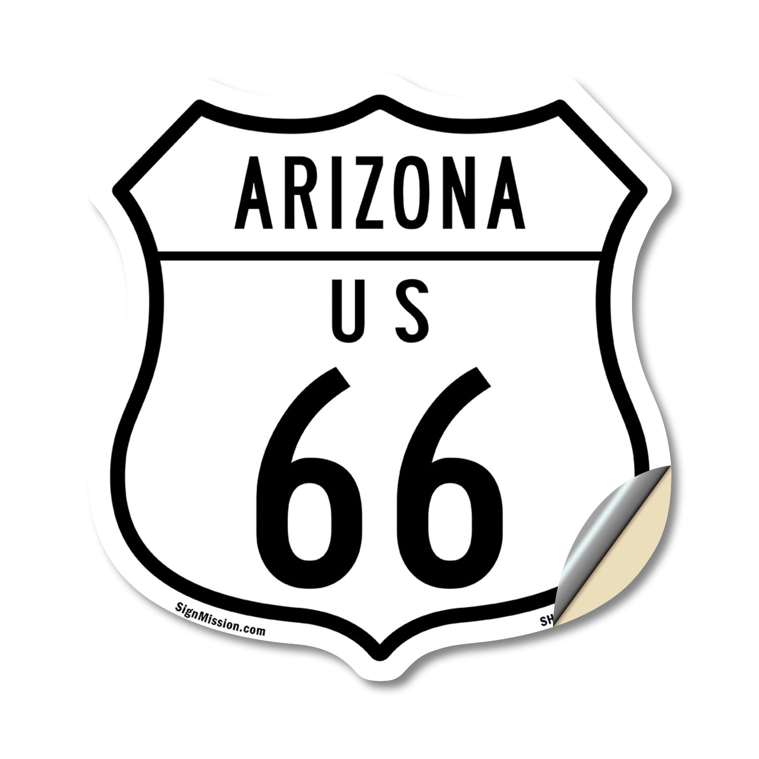Arizona Route Marker Shield Sign Us 66 12 inch X 12 inch Shield Shaped ...