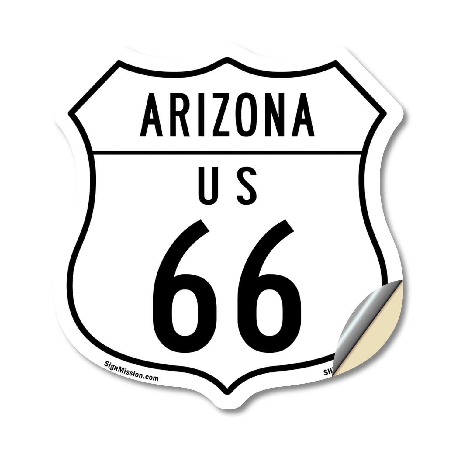 Arizona Route Marker Shield Sign Us 66 18 inch X 18 inch Shield Shaped ...