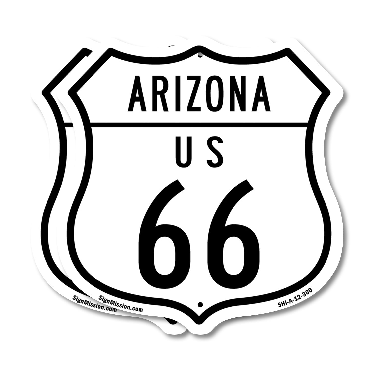Arizona Route Marker Shield Sign Us 66 (2 Pack) 12 inch X 12 inch ...