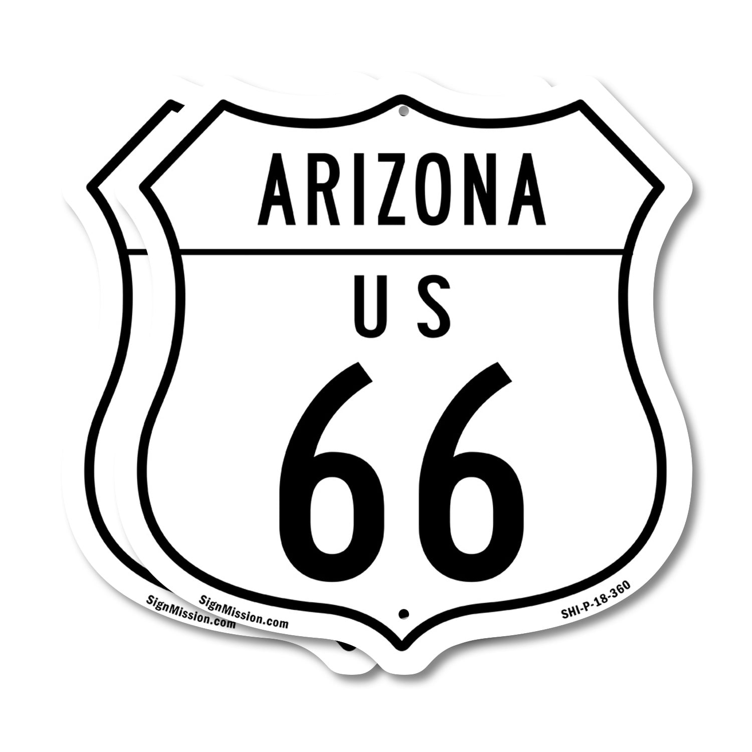 Arizona Route Marker Shield Sign Us 66 (2 Pack) 18 inch X 18 inch ...