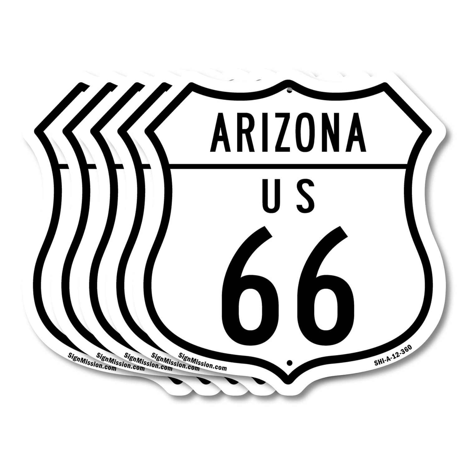 Arizona Route Marker Shield Sign Us 66 (5 Pack) 12 inch X 12 inch ...